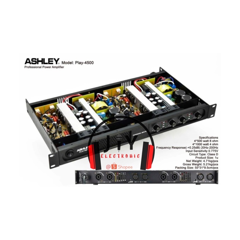 Jual Power Ashley 4 Channel Class D Play 4500 Original | Shopee Indonesia