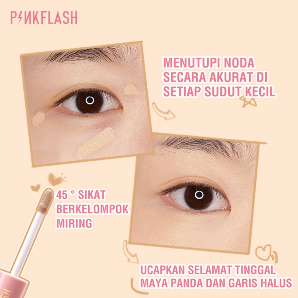 Jual PINKFLASH 3PCS/ Set Makeup set Foundation+Liquid Concealer Long ...