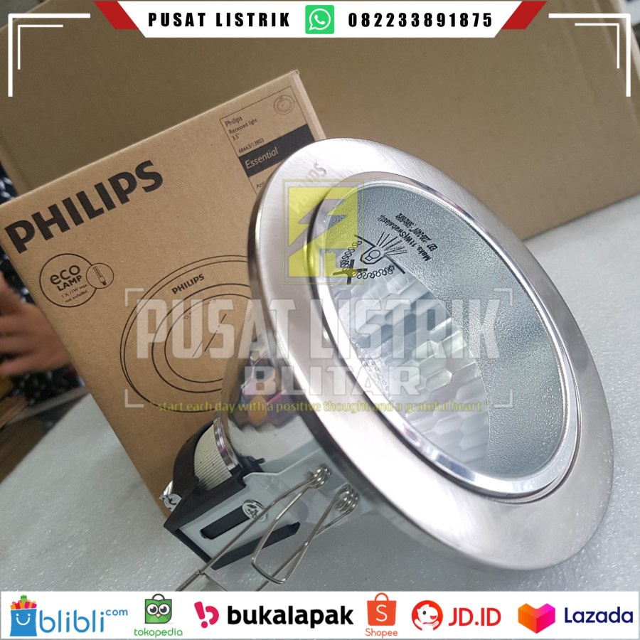 Jual Downlight Fitting Philips 3 inchi- 66662 Silver /fiiting lampu plafond | Shopee Indonesia