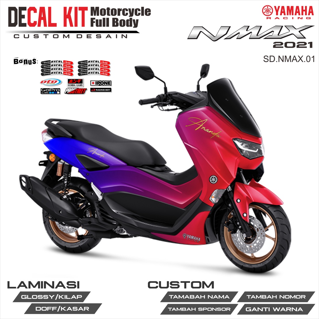Jual Decal NMAX NEW 2021 - Dekal Stiker Striping Fullbody Fullblock ...