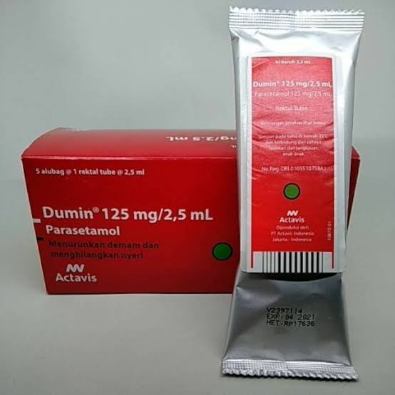 Jual dumin rectal tube 125mg/2.5ml penurun demam dan meredakan nyeri ...