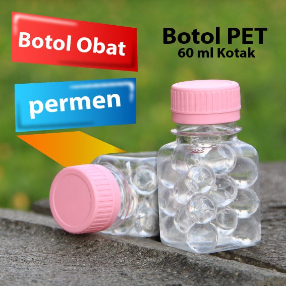 Jual Botol plastik PET kotak 60ml per 10pcs | Shopee Indonesia