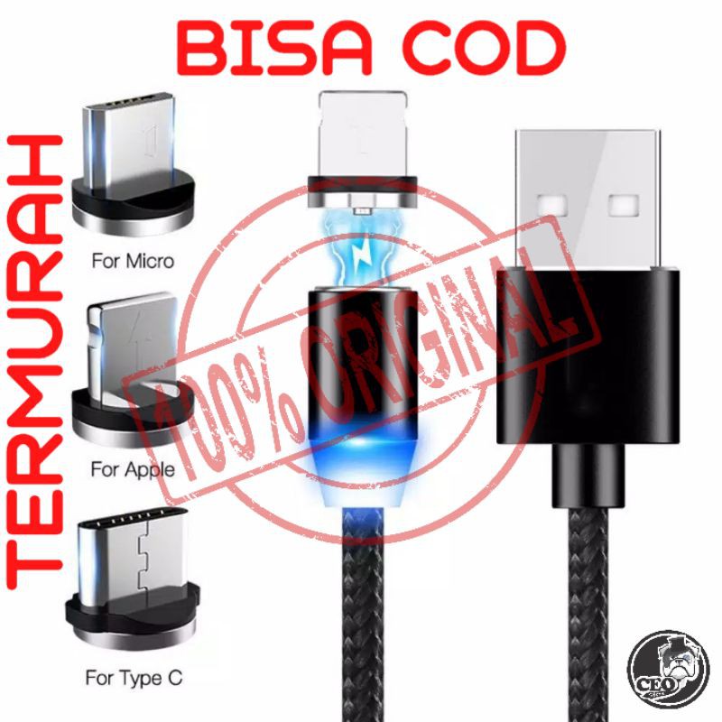 Jual Kabel charger casan Magnetic Micro Usb 2.4A, plug micro kabel ...