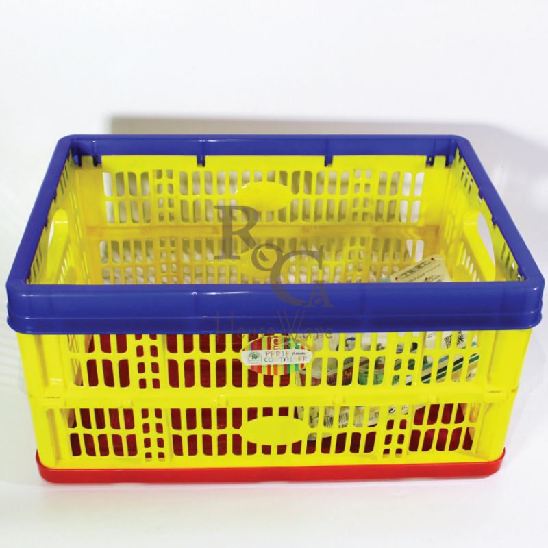 Jual Keranjang Lipat Perie Foldable Container Plastik Green Leaf 33 x ...