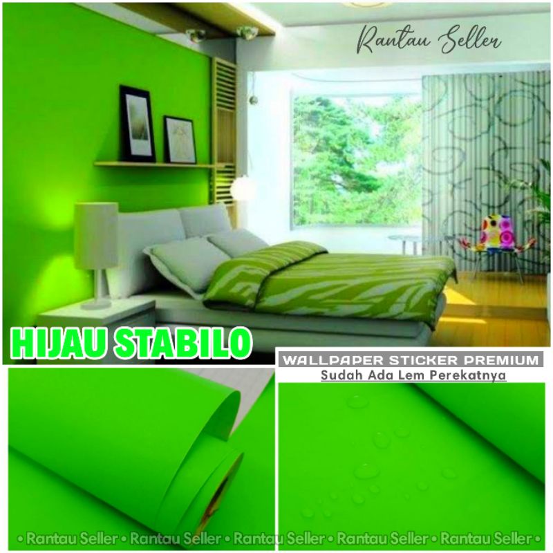 Jual Wallpaper Sticker Dinding Premium Polos Hijau Green Screen Hijau ...