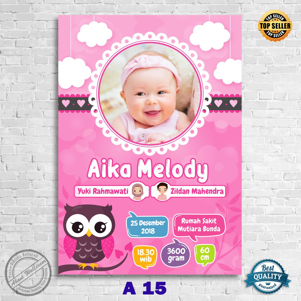 Jual Abani Store Custom Biodata Bayi Edit Foto Kelahiran Anak Bio Baby ...
