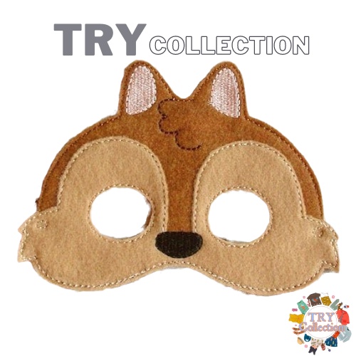 Jual [TRY COLLECTION] Topeng Mask Desain Hewan Tupai Bahan Kain Flanel ...