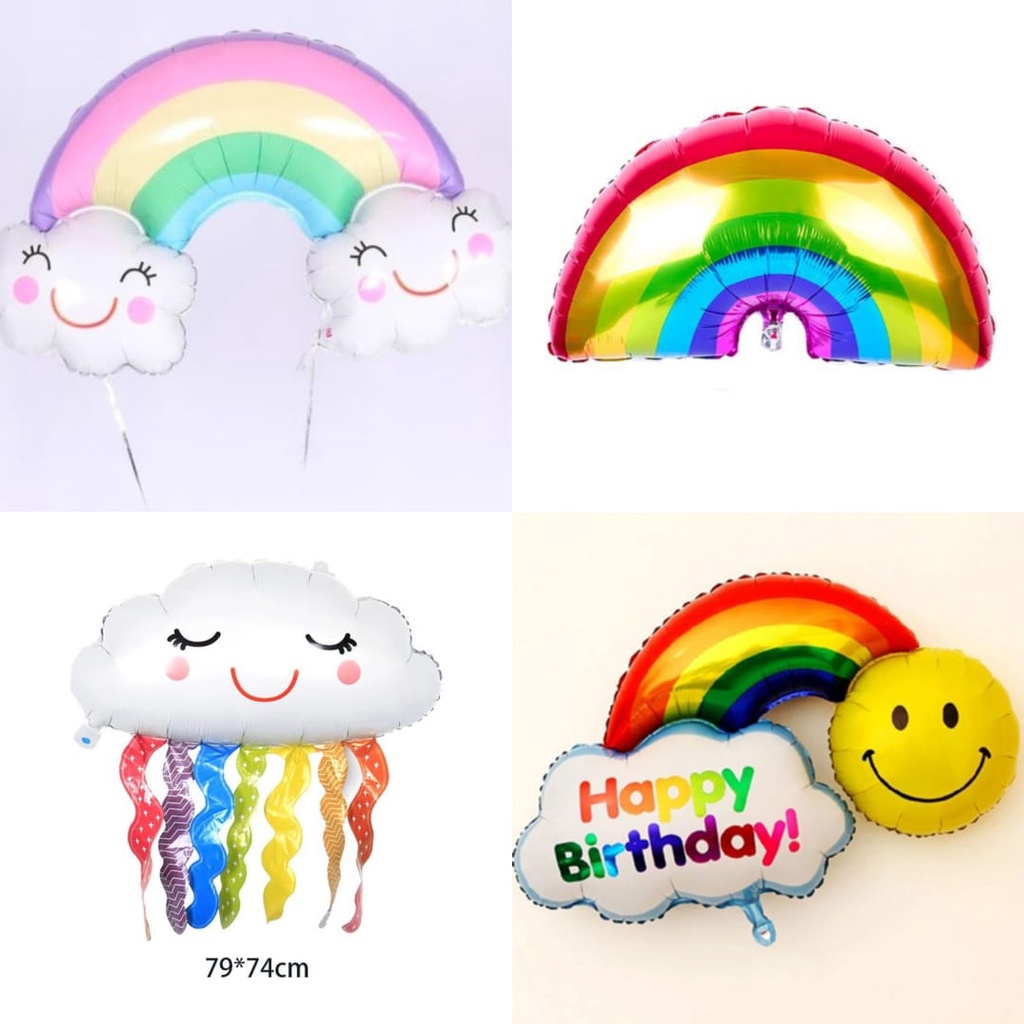Jual Balon Jumbo Awan Pelangi Rainbow / Balon Karakter Awan | Shopee ...