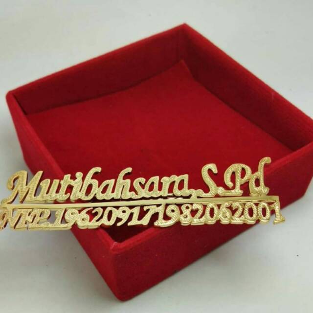 Jual Bros nama lapis emas /Aksesoris custom /emas murah/nametag ...