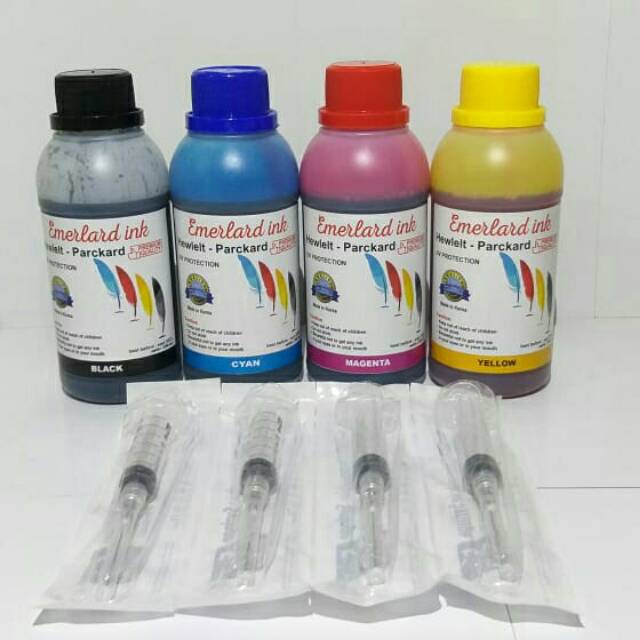Jual PROMO PAKET TINTA PRINTER HP VOLUME 250 ML LENGKAP DENGAN SUNTIKAN ...