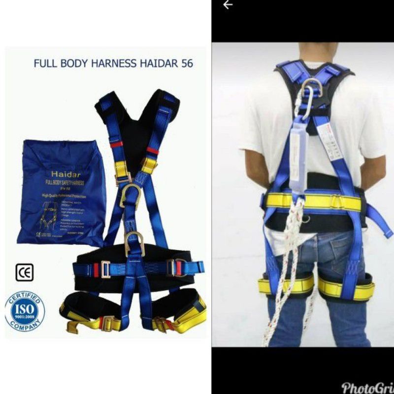Jual 1 Set Full Body Harness PN56 Haidar+Dauble Lanyard Absober Haidar | Shopee Indonesia