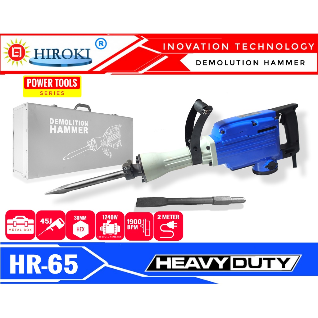 Jual Mesin Demolution Jack Hammer Wall Breaker Bobok Penghancur beton Ph 65 Hiroki HR-65 PH65 ...