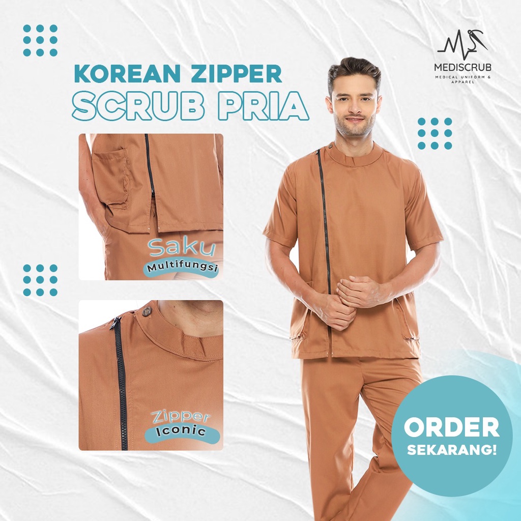 Jual MEDISCRUB - SCRUBS KOREAN ZIPPER - Baju Jaga OK Baju scrub Baju ...