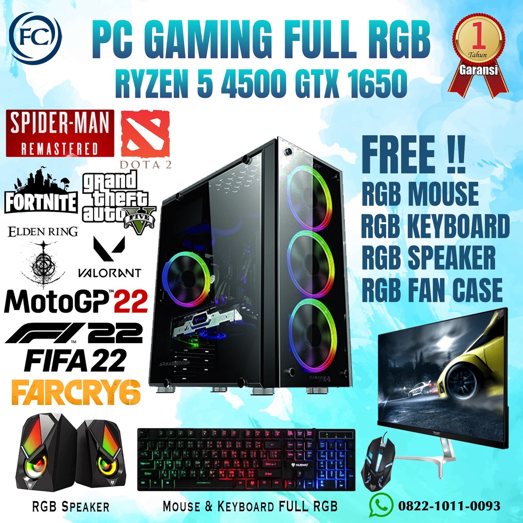 Jual PC GAMING & DESIGN RYZEN 5 4500 16GB RTX3050 / GTX1660 SUPER ...