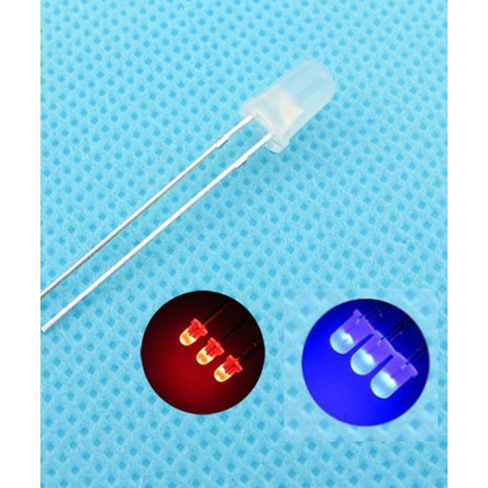 LED BiColor 3mm Clear Red Blue Non Polar - Forward Reverse Indicator ...