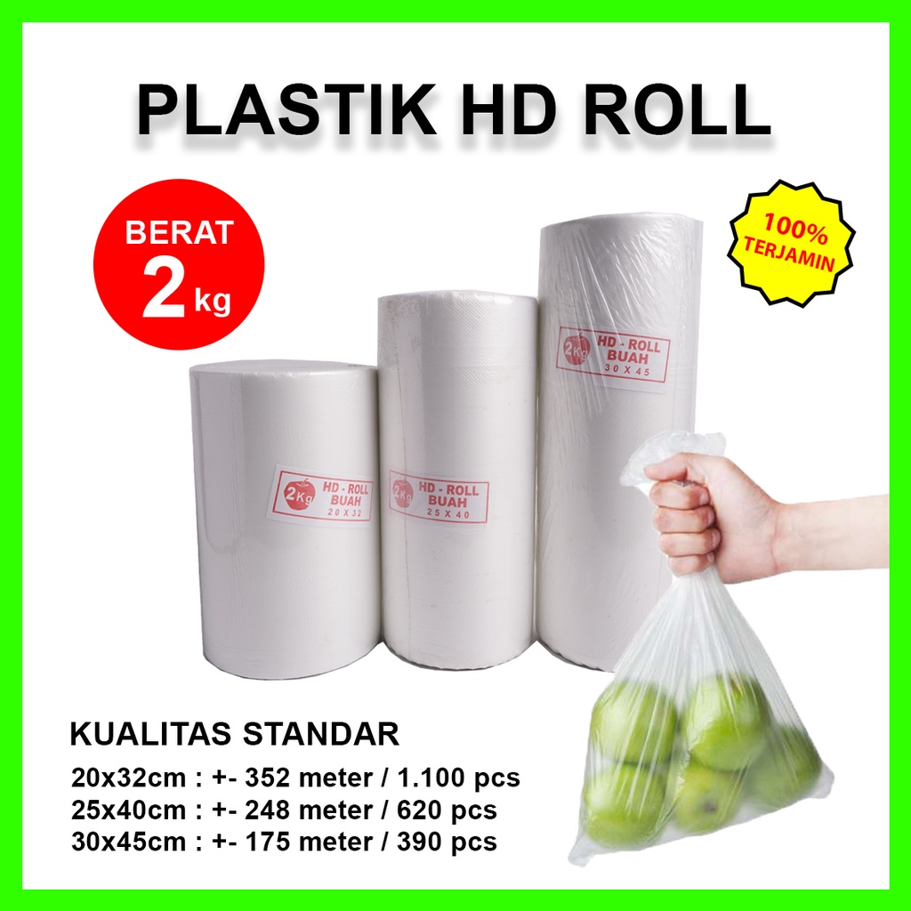 Plastik HD ROLL / Plastik Buah Sayuran / Plastik Fotocopy 2 kg untuk ...