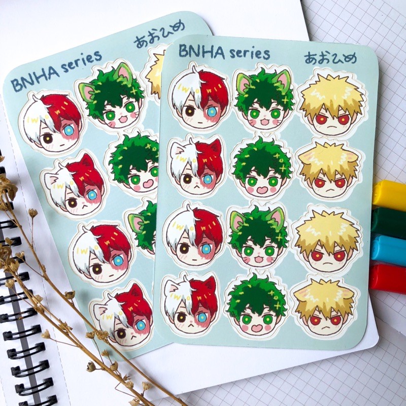 Jual Sticker BNHA | Stiker Sheet Anime Todoroki Bakugou Midoriya Deku ...