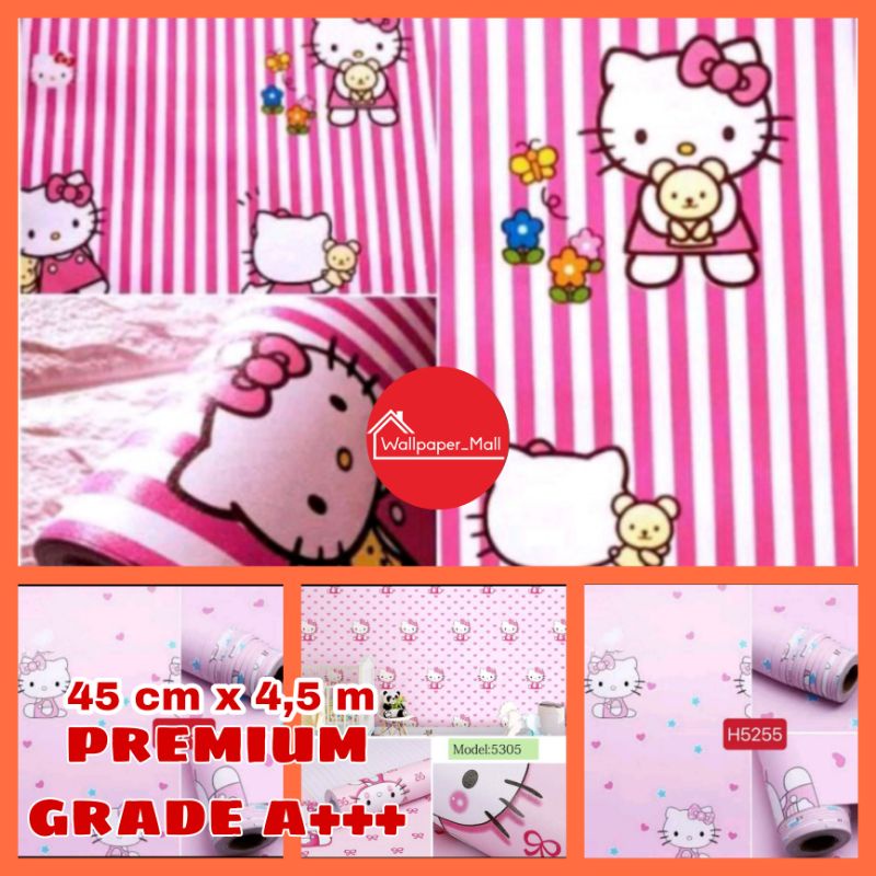 Jual Wallpaper Dinding Hello Kitty Stiker Dinding Hello Kitty Wallpaper Hello Kitty Walpaper ...