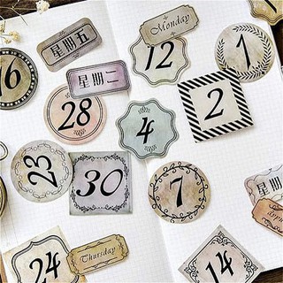 Jual Sticker Vintage Number Angka Aesthetic Scrapbook Bujo Planner ...