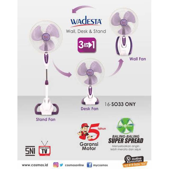 Jual Cosmos 16 SO33 ONY - Kipas Angin ONY 3 in 1 (Wall, Desk, Stand ...