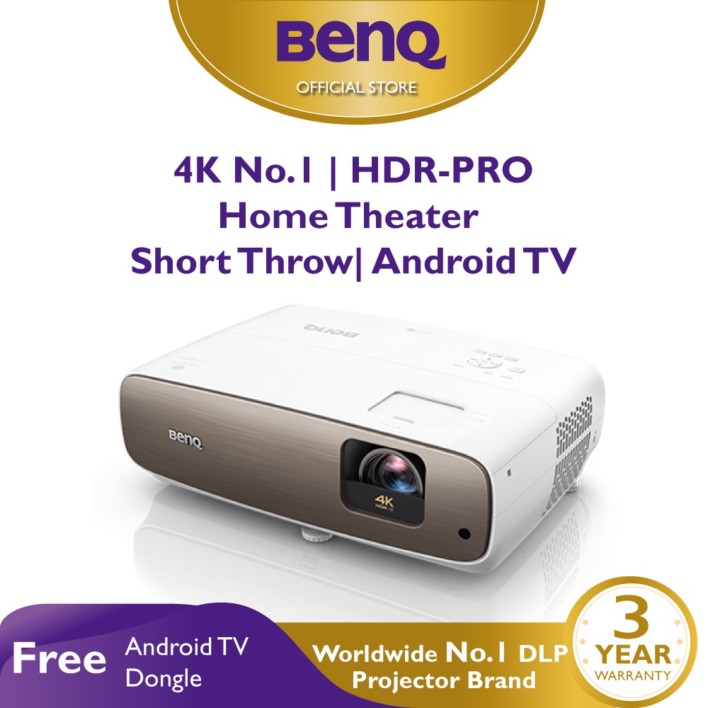 Jual Proyektor BenQ W2700i 4K HDR-PRO Home Teather Short Throw Android TV | Shopee Indonesia