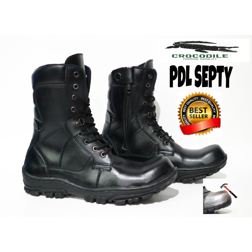 Jual SEPATU SEFETY UJUNG BESI TERMURAH TERLARIS TNI PDL POLISI SATPOL ...