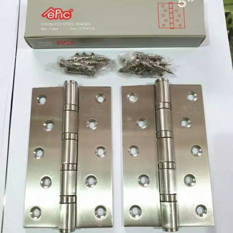 Jual ENGSEL PINTU 3 INCH 4 INCH 5 INCH MERK EPIC STAINLESS STEEL ANTI ...