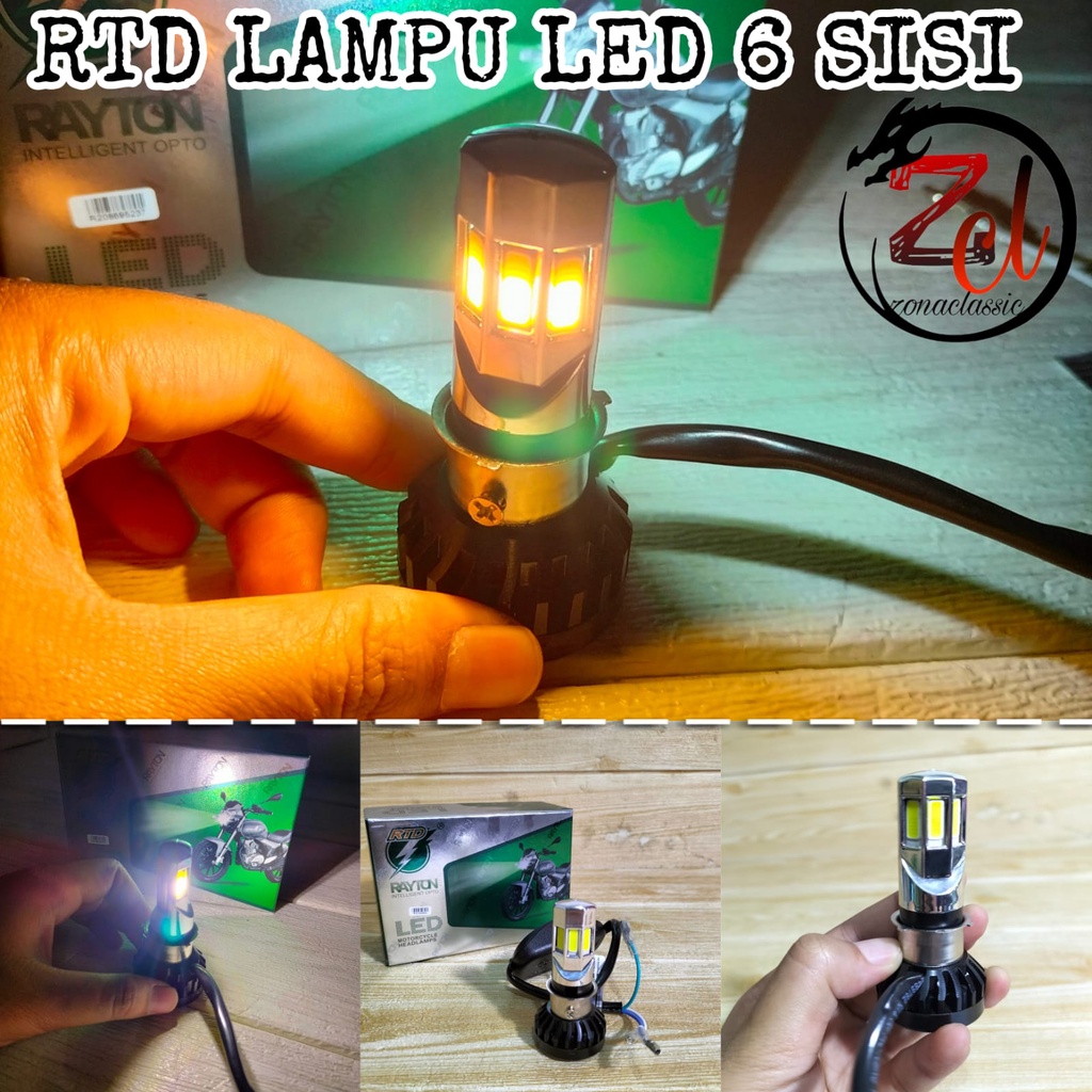 Jual LAMPU LED MOTOR H4 H6 35 WATT RTD DOPCLED BOHLAM MOTOR 6 SISI M02E | Shopee Indonesia