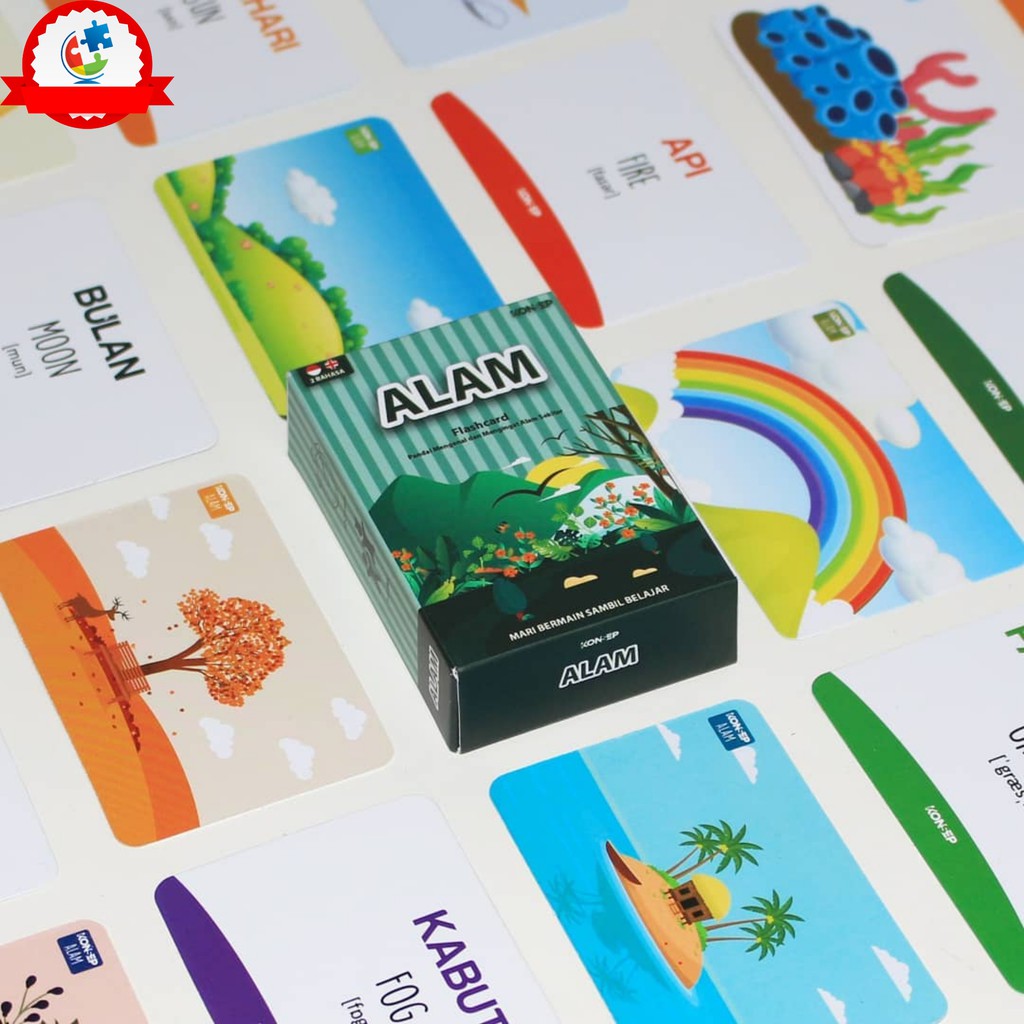 Jual Flash Card Edukasi Anak Konsep Flashcard Alam Mainan Anak Bayi 50 ...