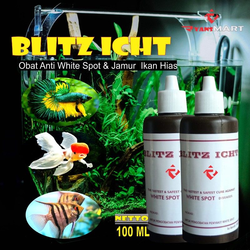 Jual Blitz icht 100cc Obat ikan white spot/ jamur ikan | Shopee Indonesia