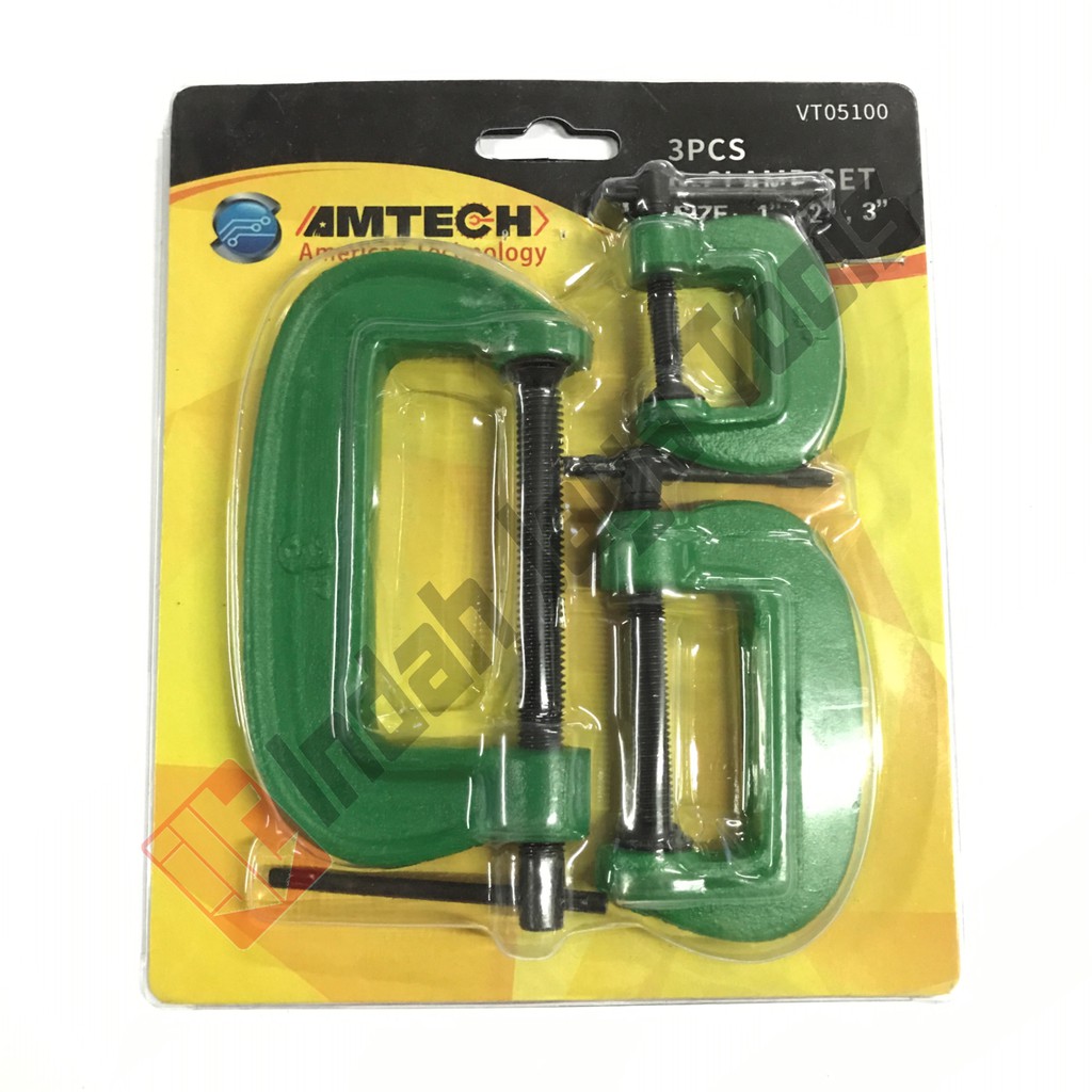 AMTECH Klem C Set 3 Pcs - Catok Clamp 1 2 3 Inch | Shopee Indonesia