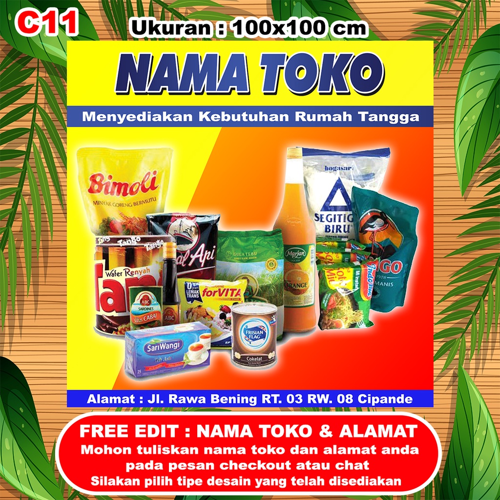 Jual Promo banner / spanduk toko sembako murah 100x100cm | Shopee Indonesia