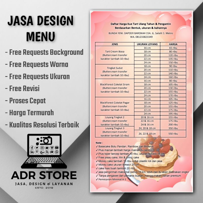 Jual Jasa Desain Daftar Menu Cafe Rumah Makan Toko | Shopee Indonesia