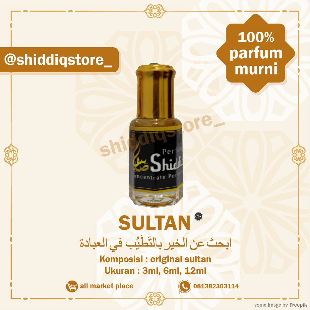 Jual Parfum SULTAN 3ml 6ml 12ml - 100% Asli Non Alkohol | Shopee Indonesia