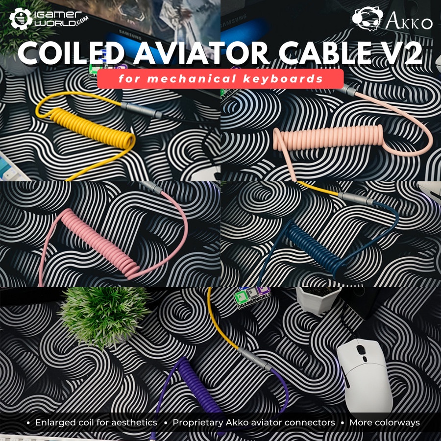 Jual Akko Coiled Aviator Cable V2 for Type-C Mechanical Gaming Keyboard ...