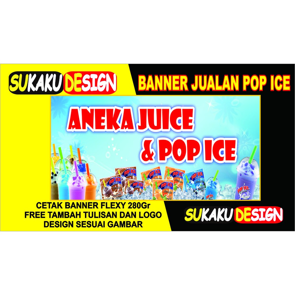 Jual SPANDUK / BANNER USAHA POP ICE Indonesia|Shopee Indonesia