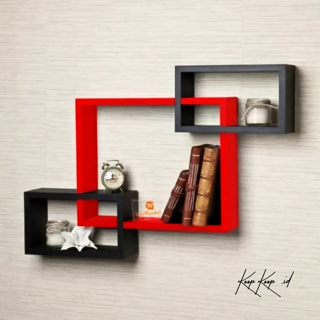 Jual Rak Dinding Tempel Sambung Kotak 3 Minimalis / Rak Dinding Kayu ...