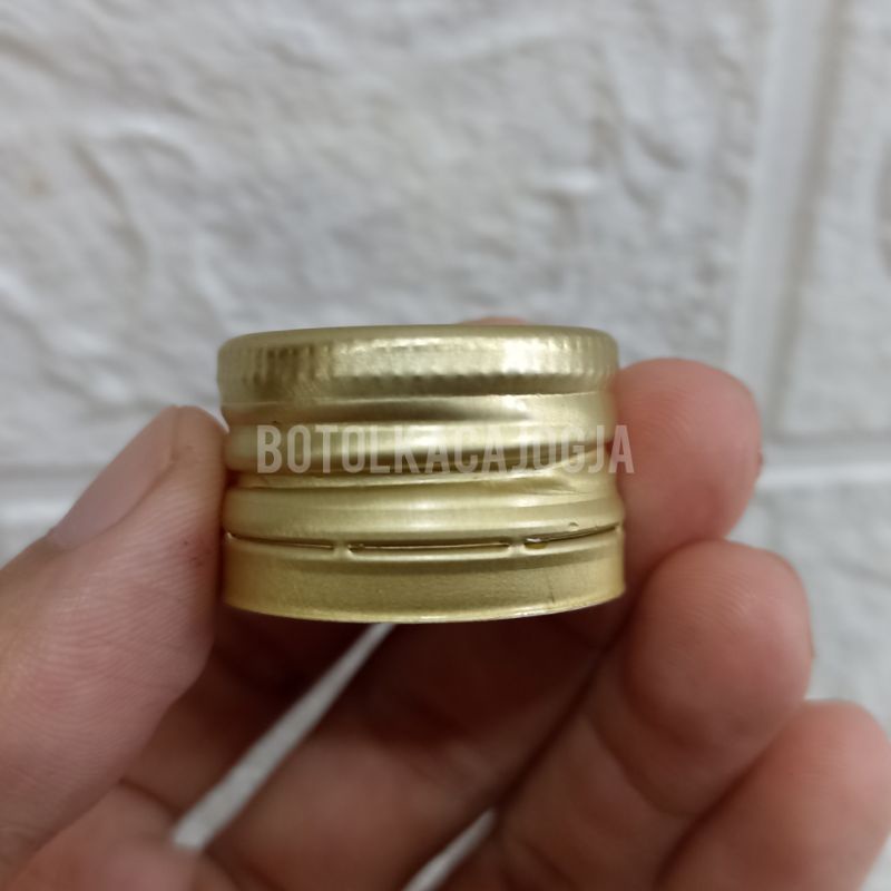 Jual TUTUP BOTOL ALUMUNIUM GOLD DRAT ULIR 28 MM Cocok untuk botol soju ...