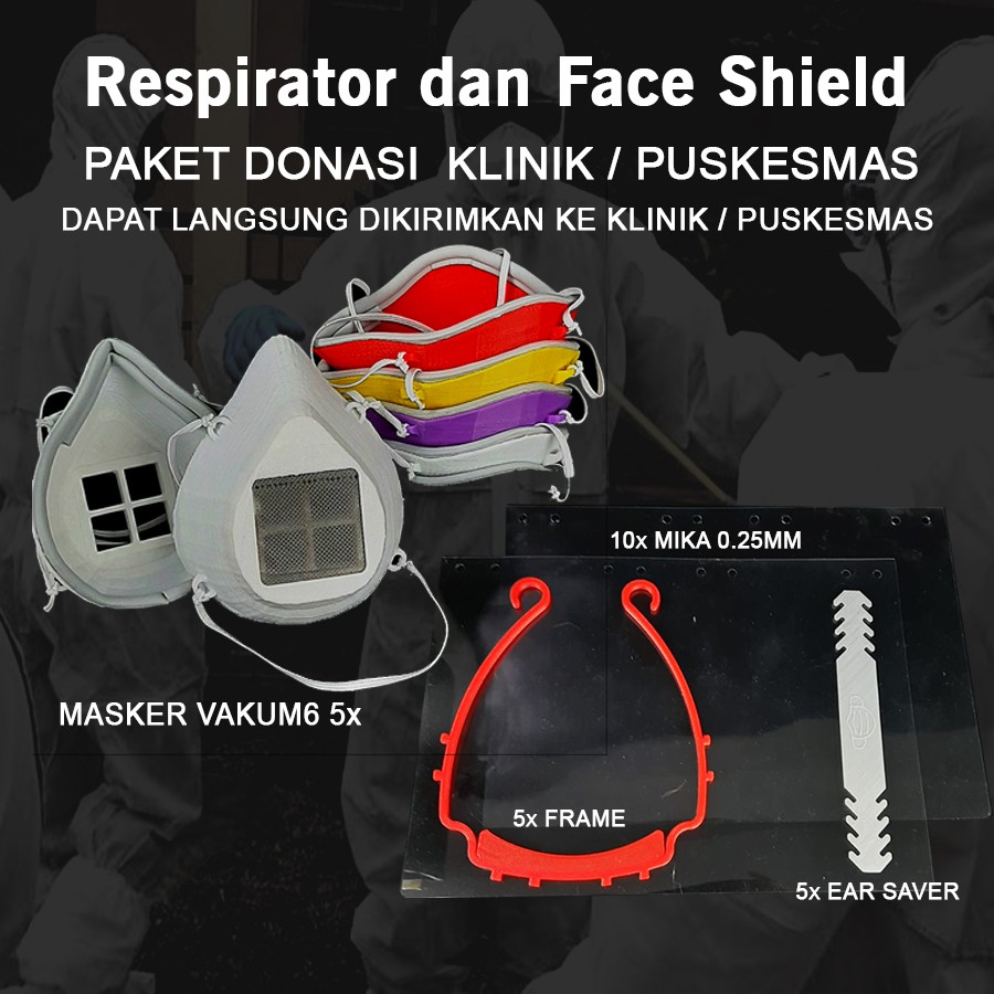 Jual APD Respirator Masker dan Face Shield Visor Reusable - Paket ...
