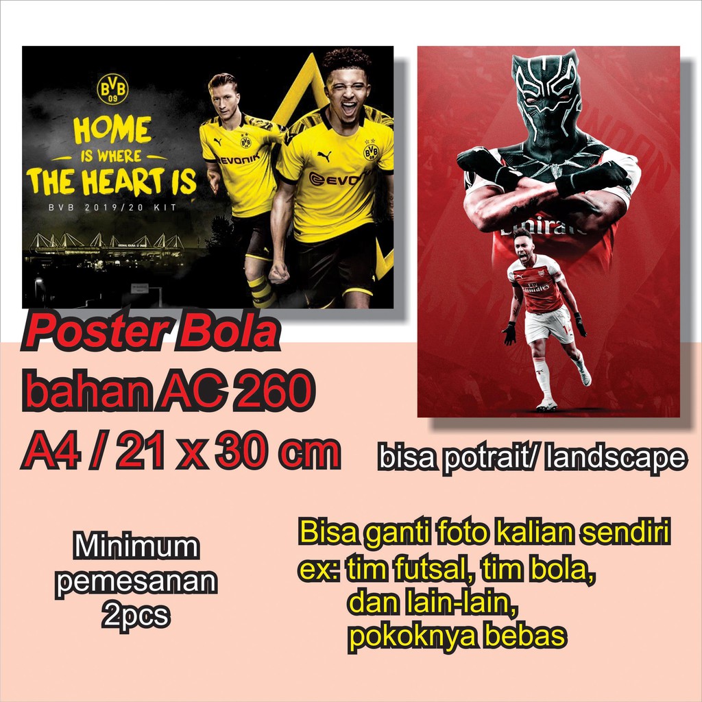 Jual poster bola A4 | Shopee Indonesia