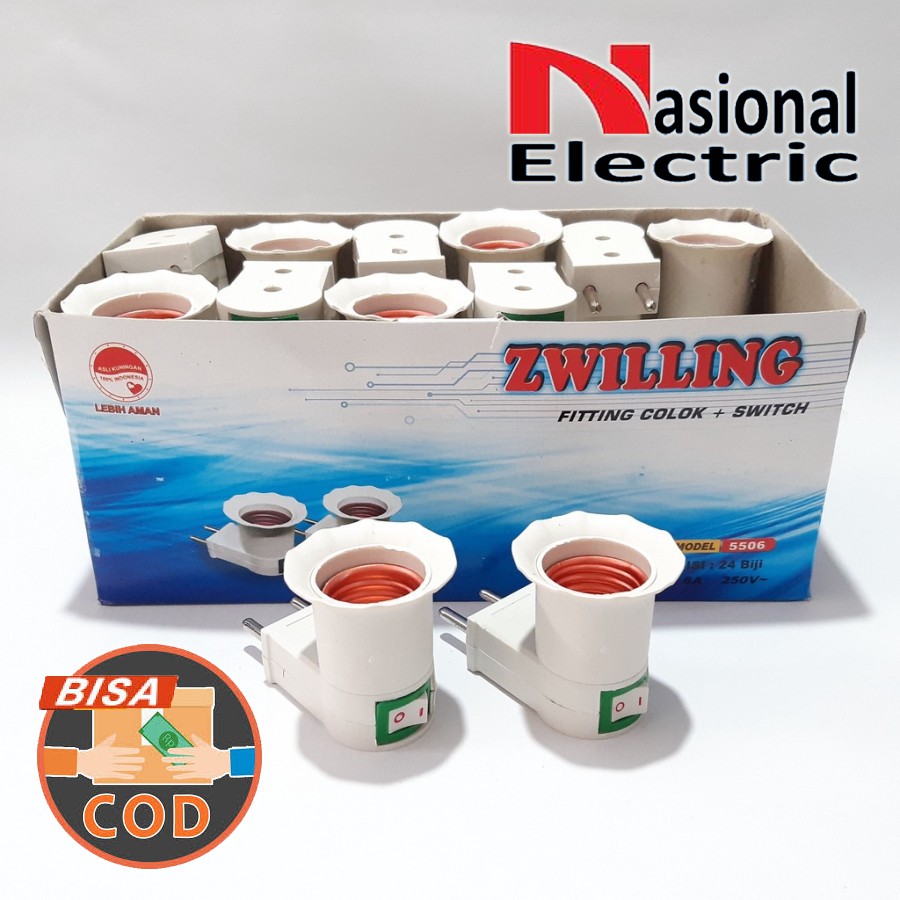 Jual Fiting Colok + Switch/tombol on off SNI | Shopee Indonesia