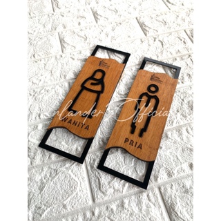 Jual Sign Board Papan Kayu Dekorasi Tanda Toilet Kamar Mandi Akrilik ...