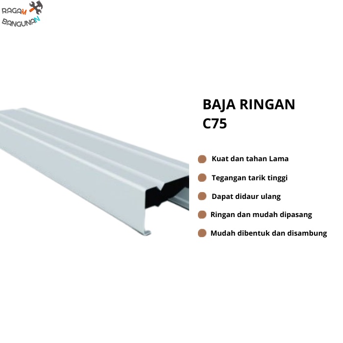 Jual Baja Ringan C75 Lebar 7.5 cm Ketebalan 0.50-1.00 mm | Shopee Indonesia