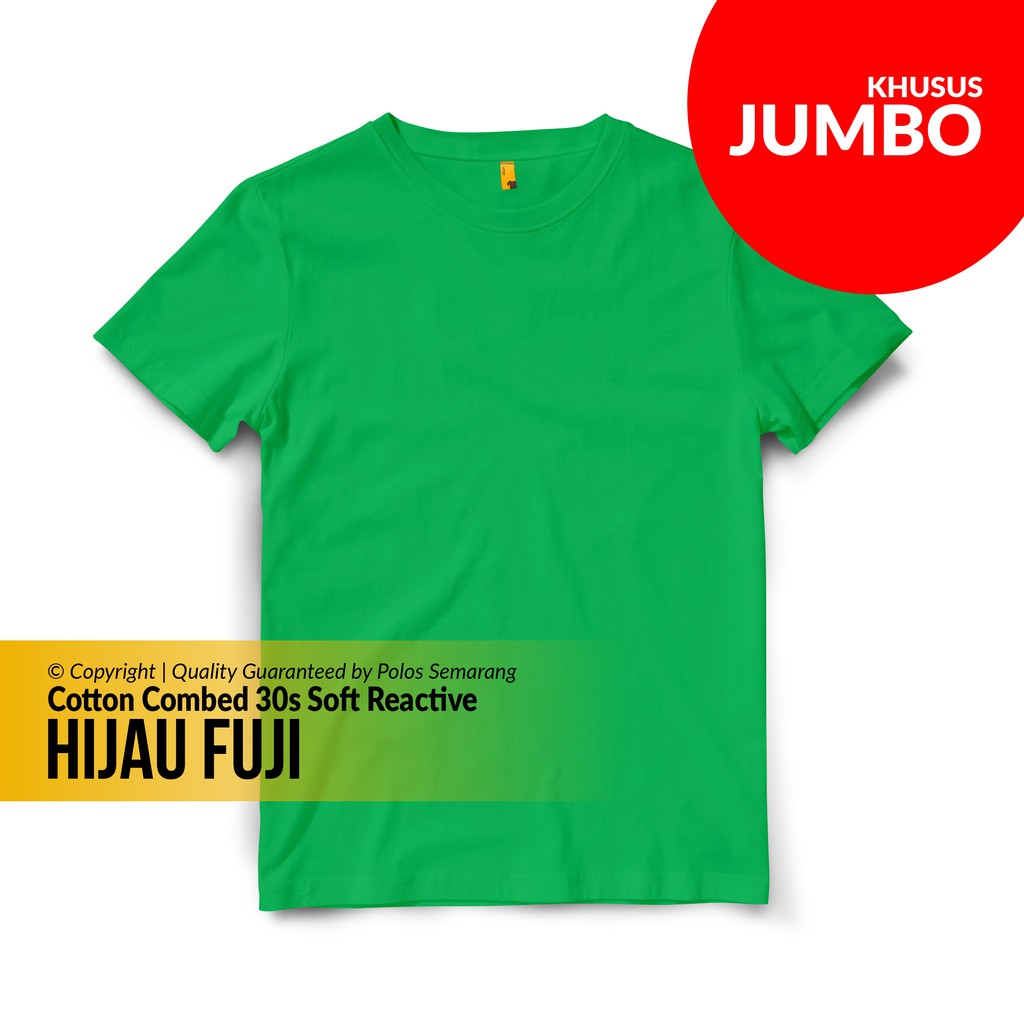 Jual KAOS POLOS JUMBO HIJAU FUJI PENDEK COTTON COMBED REACTIVE ...