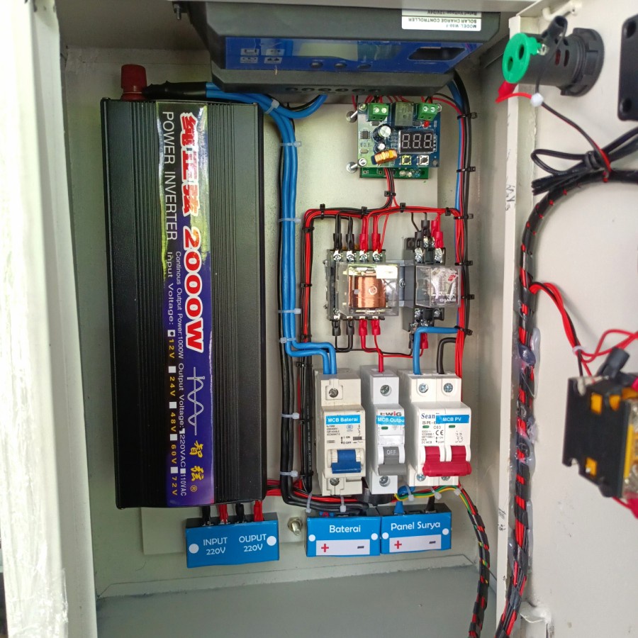 Jual paket box panel PLTS 2000w PSW ATS solar panel surya pure sine ...