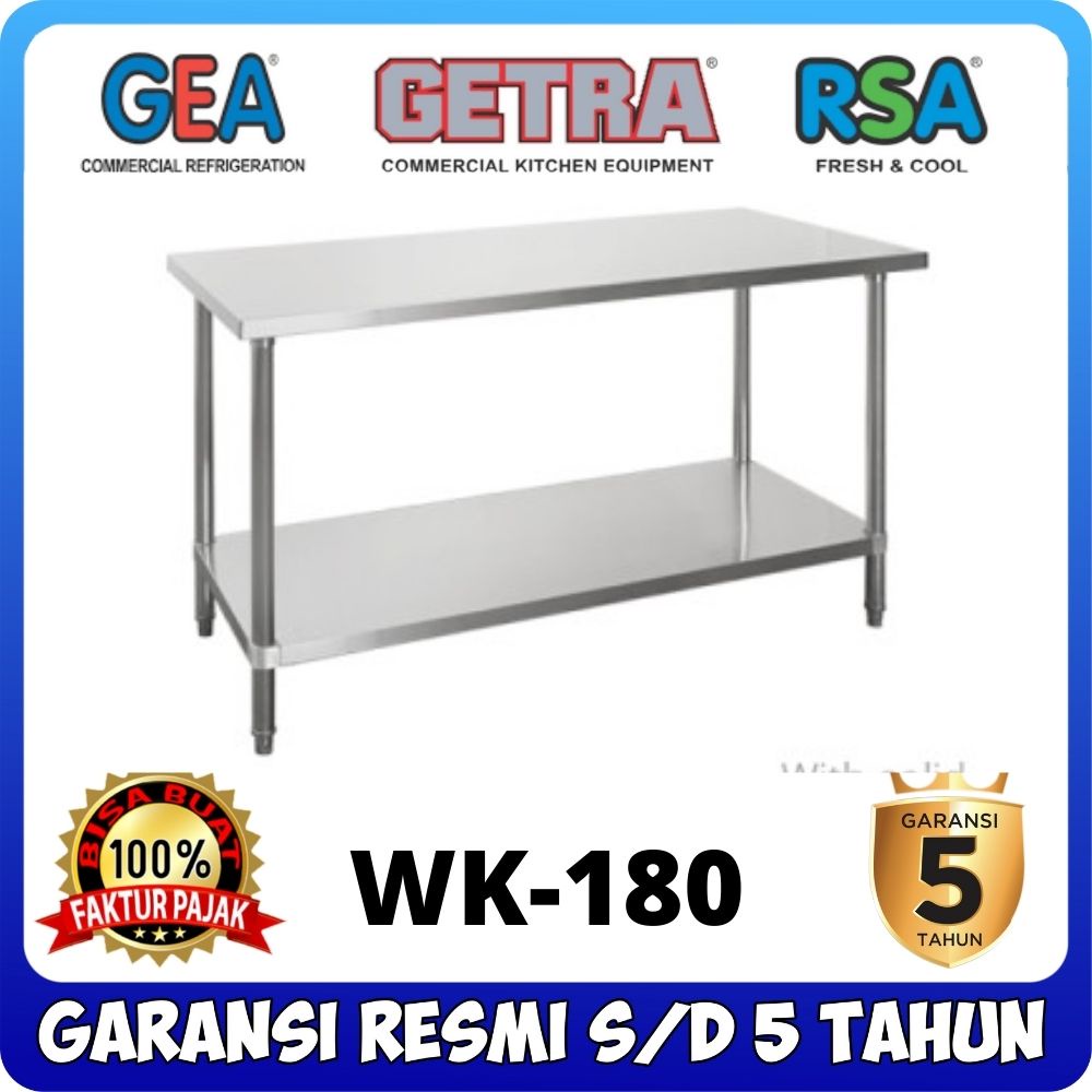 Jual WORKING TABLE GETRA WK-180 MEJA DAPUR STAINLESS STEEL ORIGINAL ...