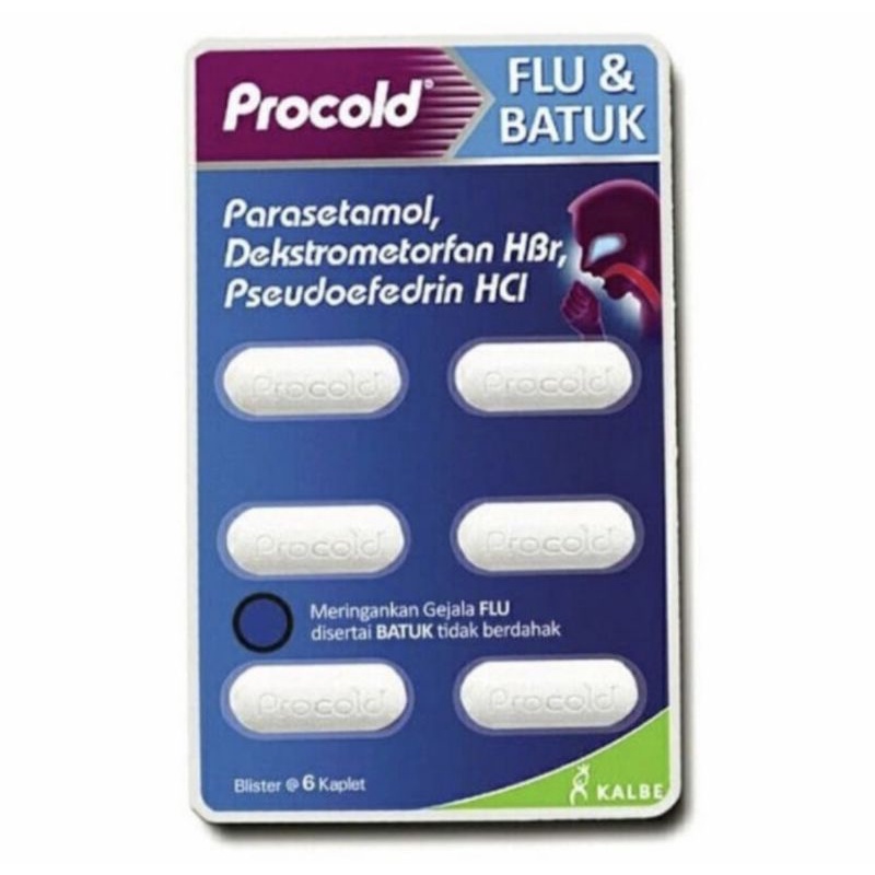 Jual PROCOLD FLU DAN BATUK - 4 KAPLET - OBAT FLU (DEMAM, HIDUNG ...