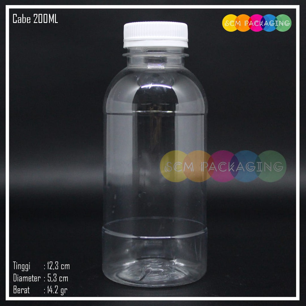 Jual botol plastik pet 200ml cabe kemasan minuman kopi susu madu sirup ...
