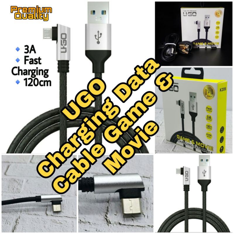 Jual Kabel Data Gaming 3A Real U-GO K206 Original 100% | Shopee Indonesia