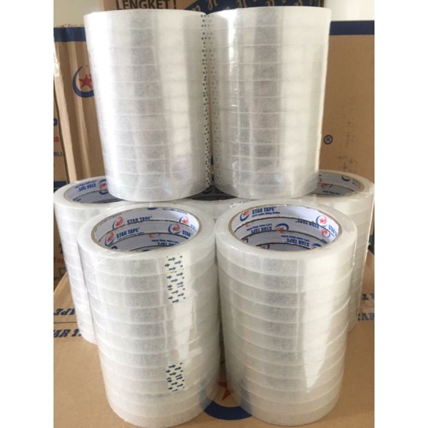 Jual LAKBAN OPP ( 1PCS ) CLEAR BENING (KUNING) 12 MM STAR TAPE ISOLASI ...